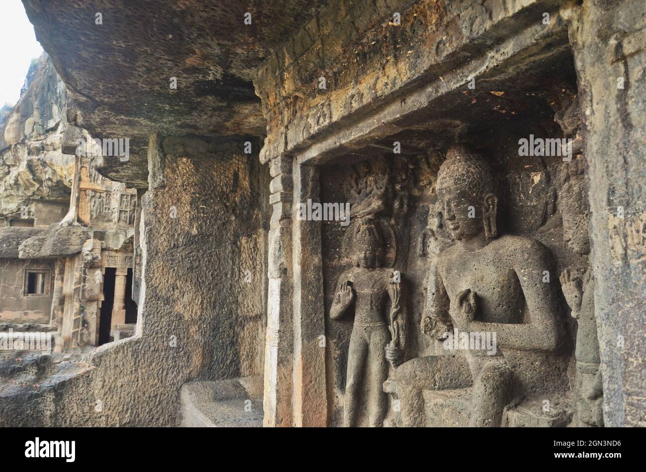 carving at ajanta caves unesco world heritage site in mumbai ...