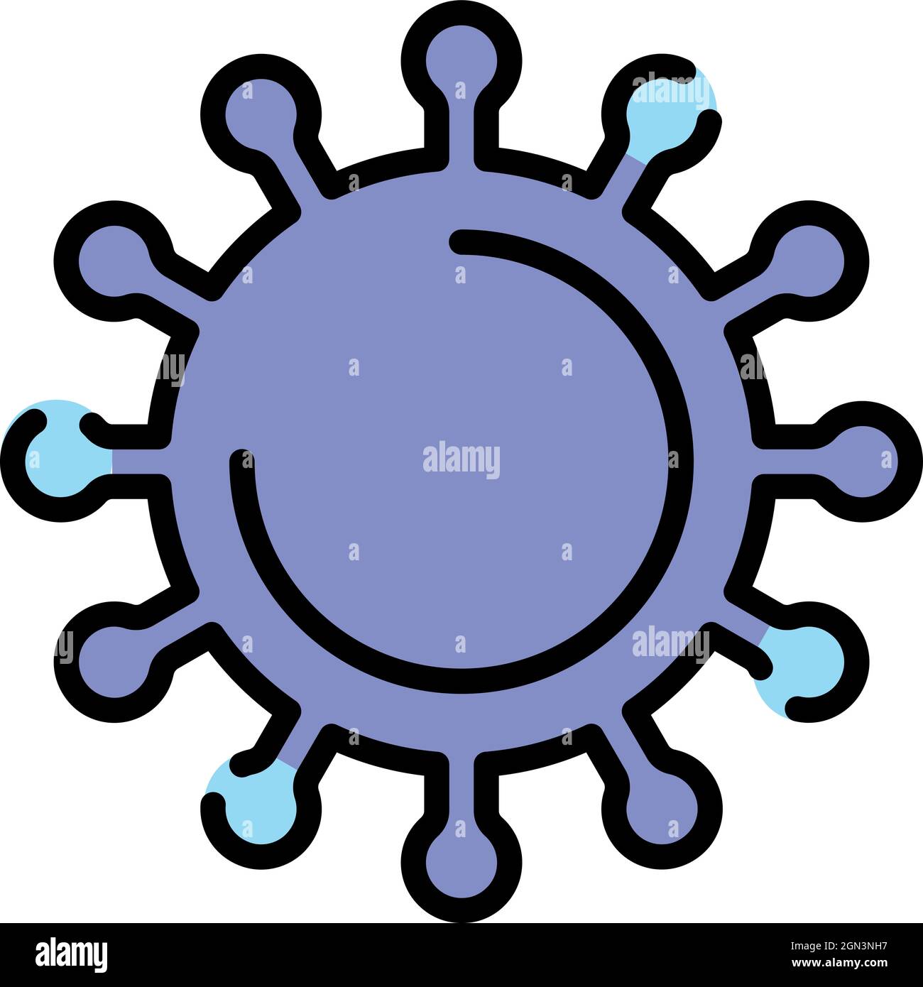 Hepatitis virus icon. Outline hepatitis virus vector icon color flat ...