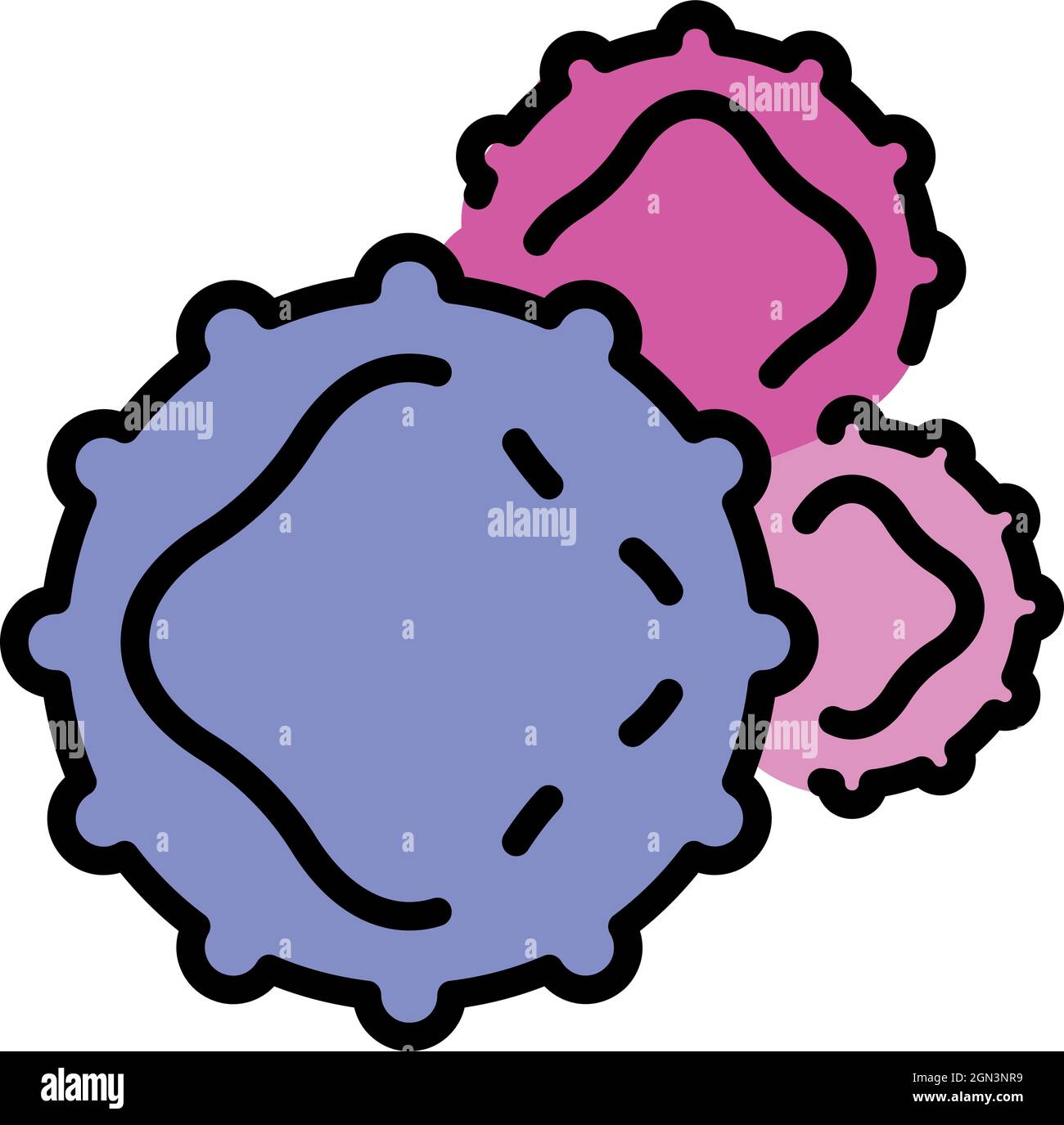 Bacteria spores icon. Outline bacteria spores vector icon color flat ...