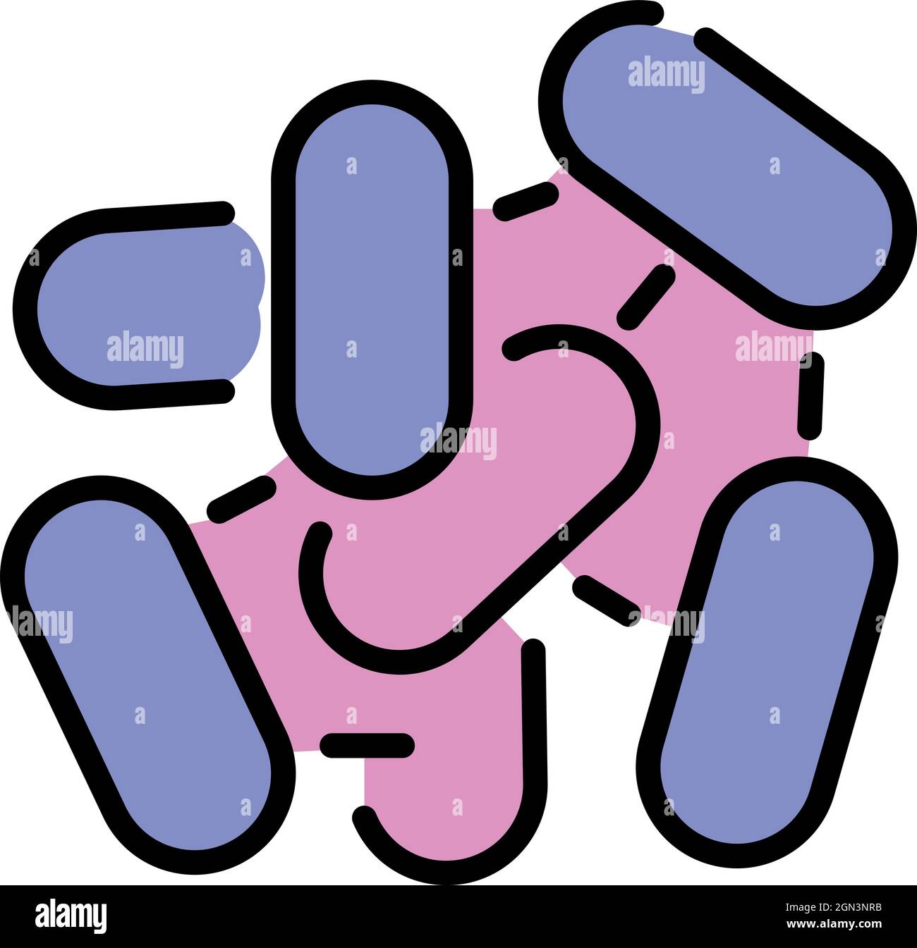 Intestinal bacteria icon. Outline intestinal bacteria vector icon color ...