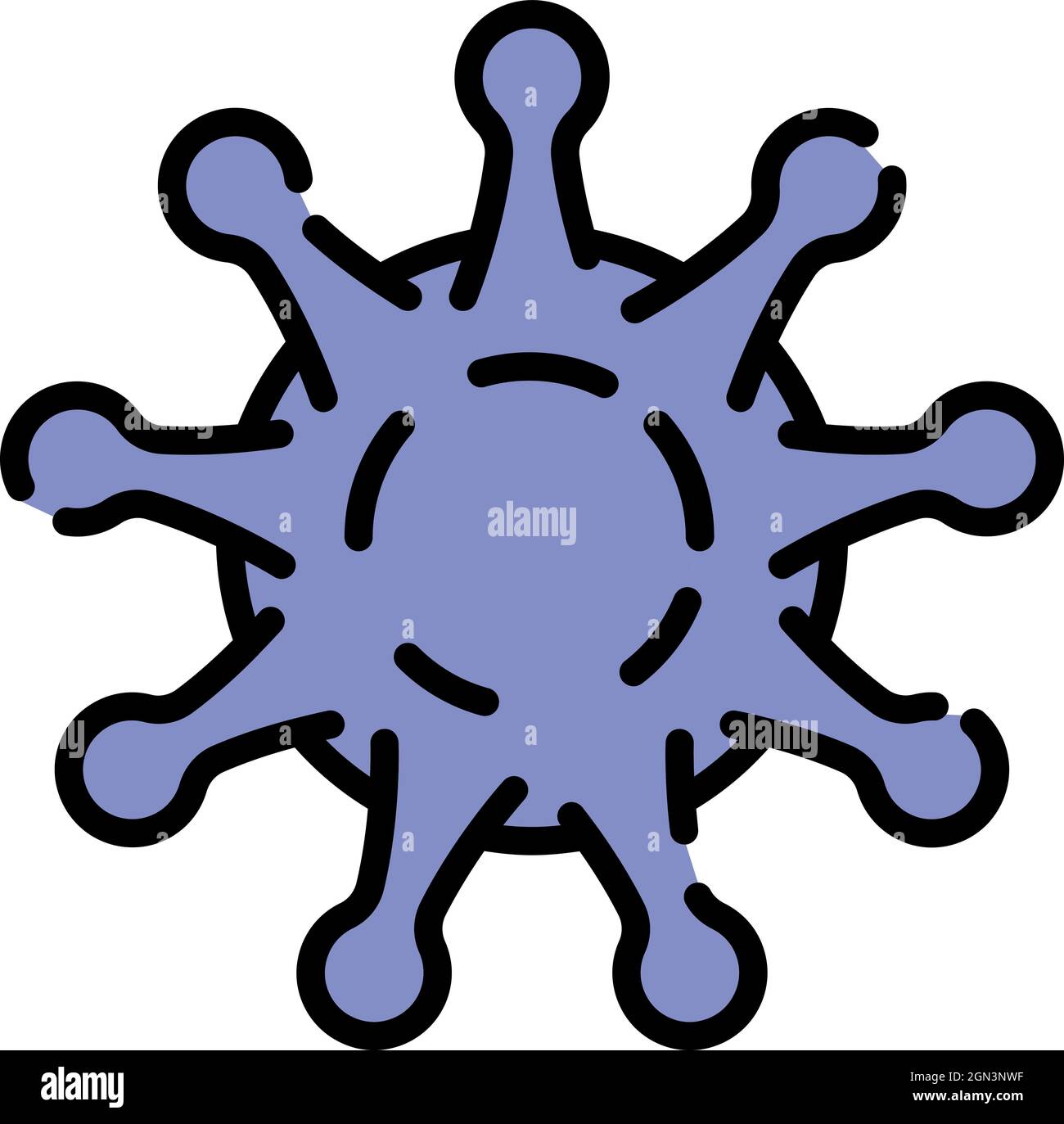 Popular virus icon. Outline popular virus vector icon color flat ...