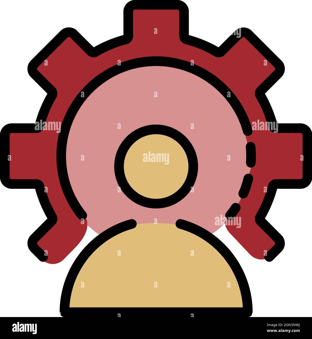 Logic man icon. Outline logic man vector icon color flat isolated Stock ...