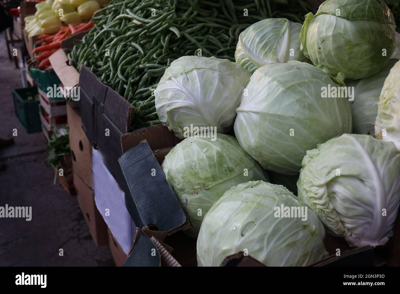 Various vegetables are sold at a bazaar in Croatia Stock Photo - Alamy