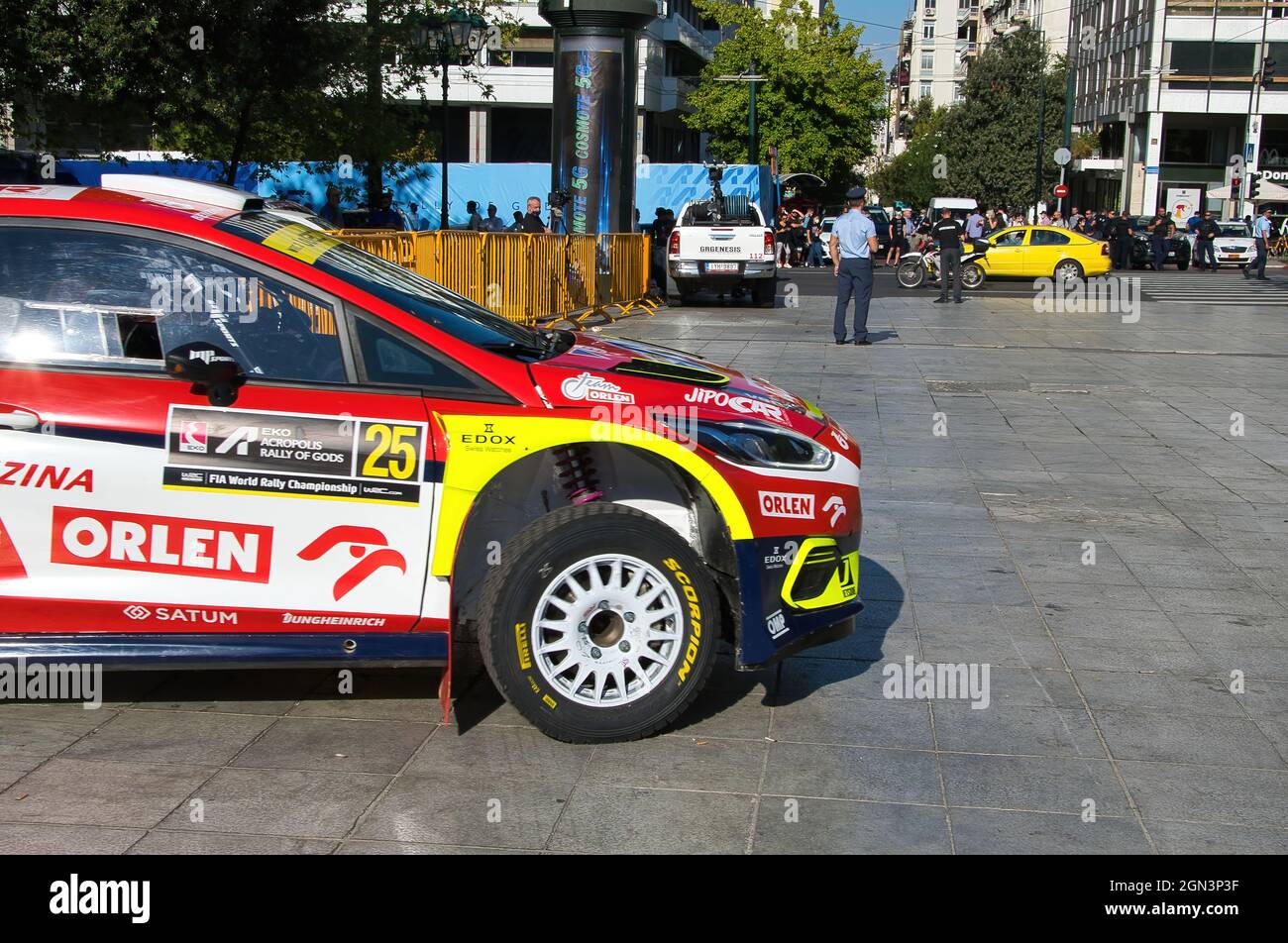 ATHENS, GREECE - Sep 09, 2021: WRC RALLY ACROPOLIS. After 8 years we ...