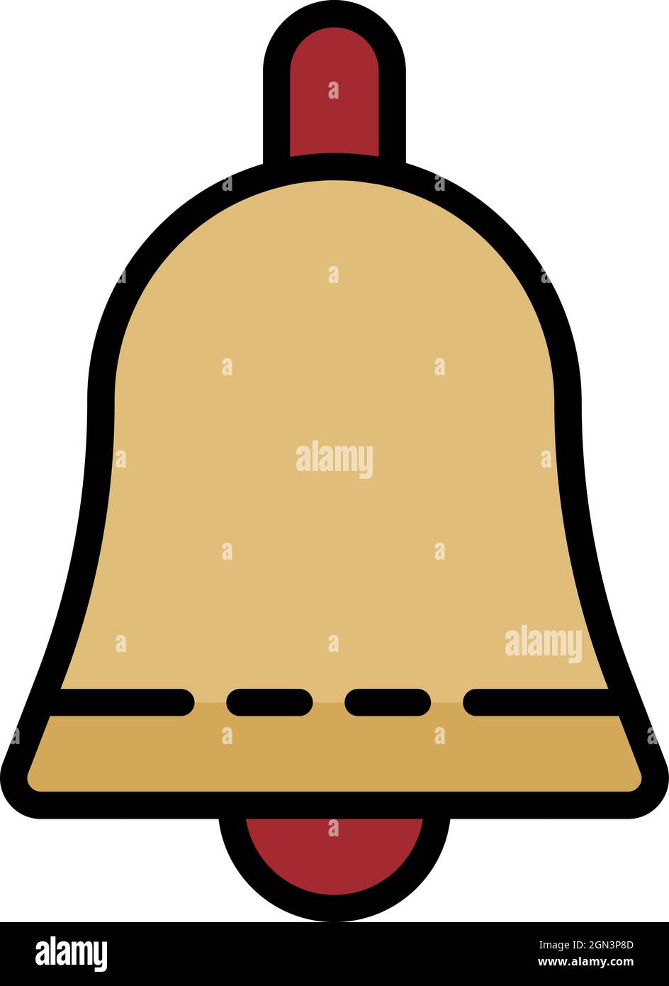 School bell icon. Outline school bell vector icon color flat isolated ...