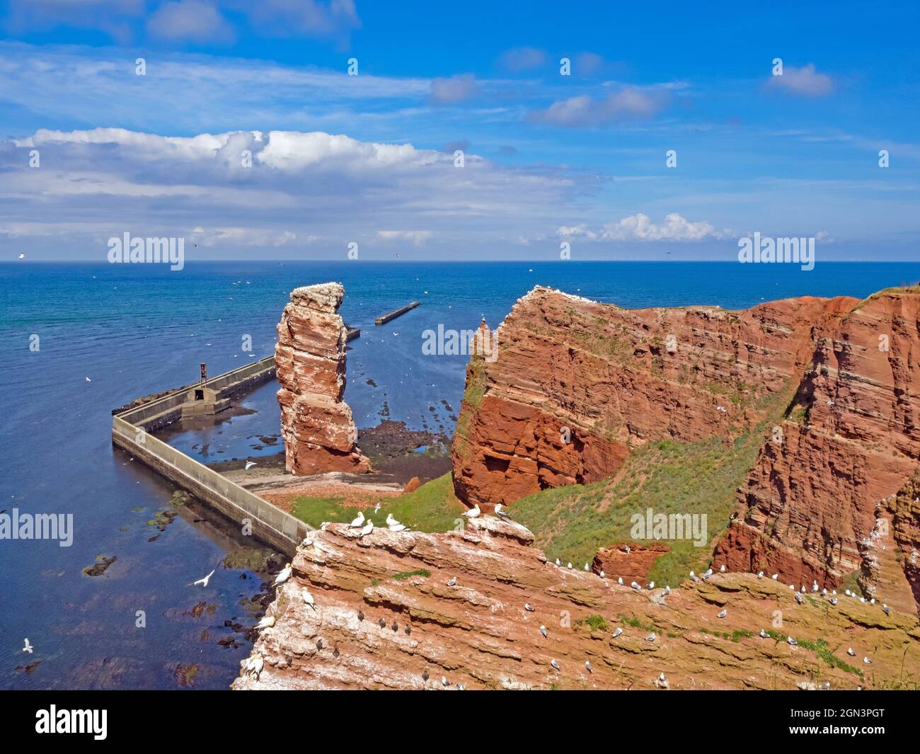 Heligoland high sea island upper land with red rocks, Germany Stock ...