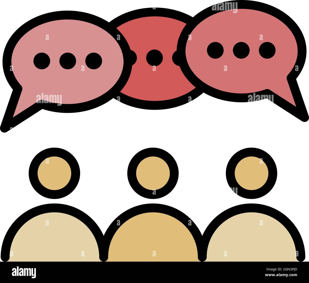 People group discussion icon. Outline people group discussion vector ...