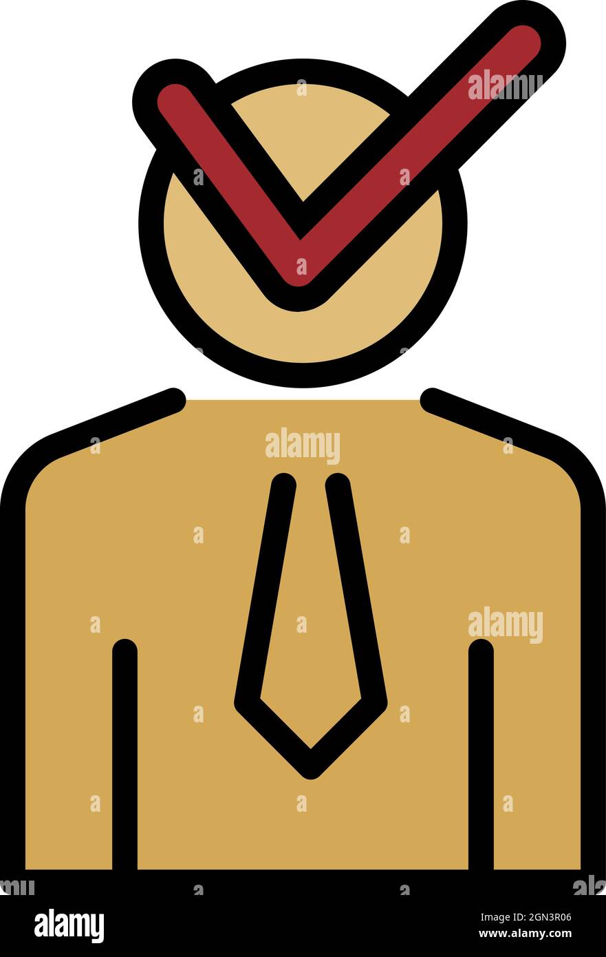 Check man lecture icon. Outline check man lecture vector icon color ...