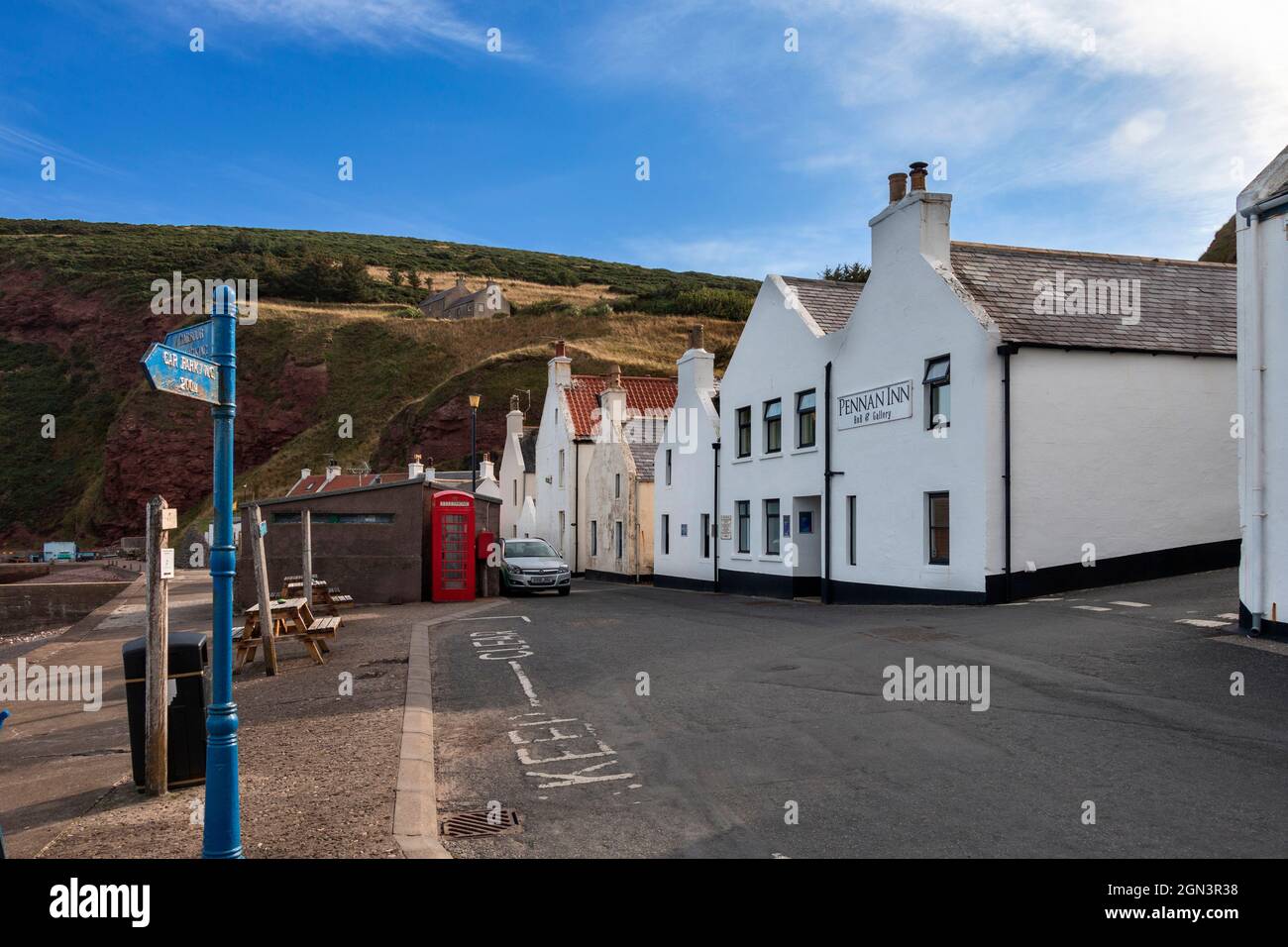 PENNAN ABERDEENSHIRE SCOTLAND THE RED TELEPHONE BOX PENNAN INN AND ...