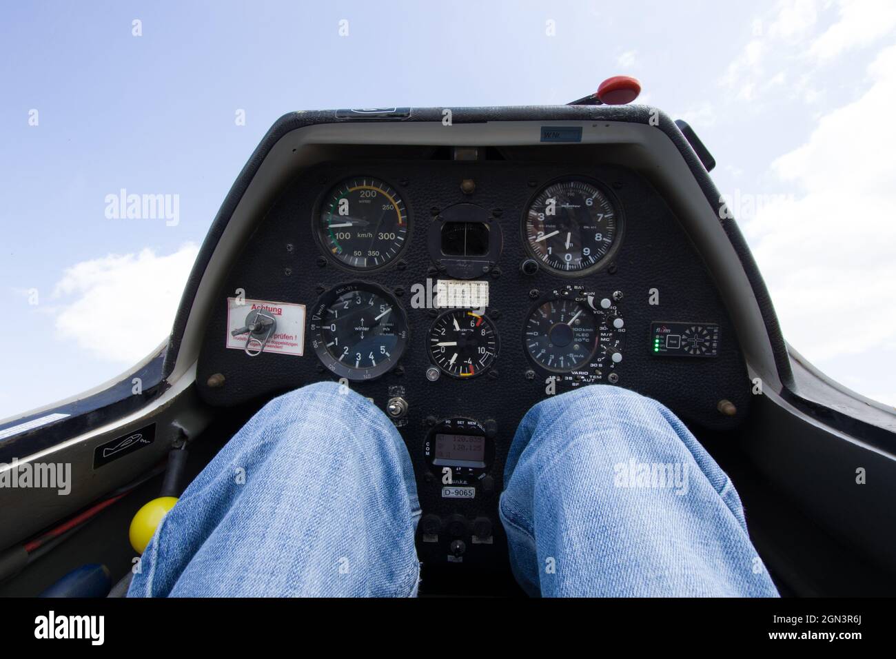 View from the cockpit of a glider Stock Photo - Alamy
