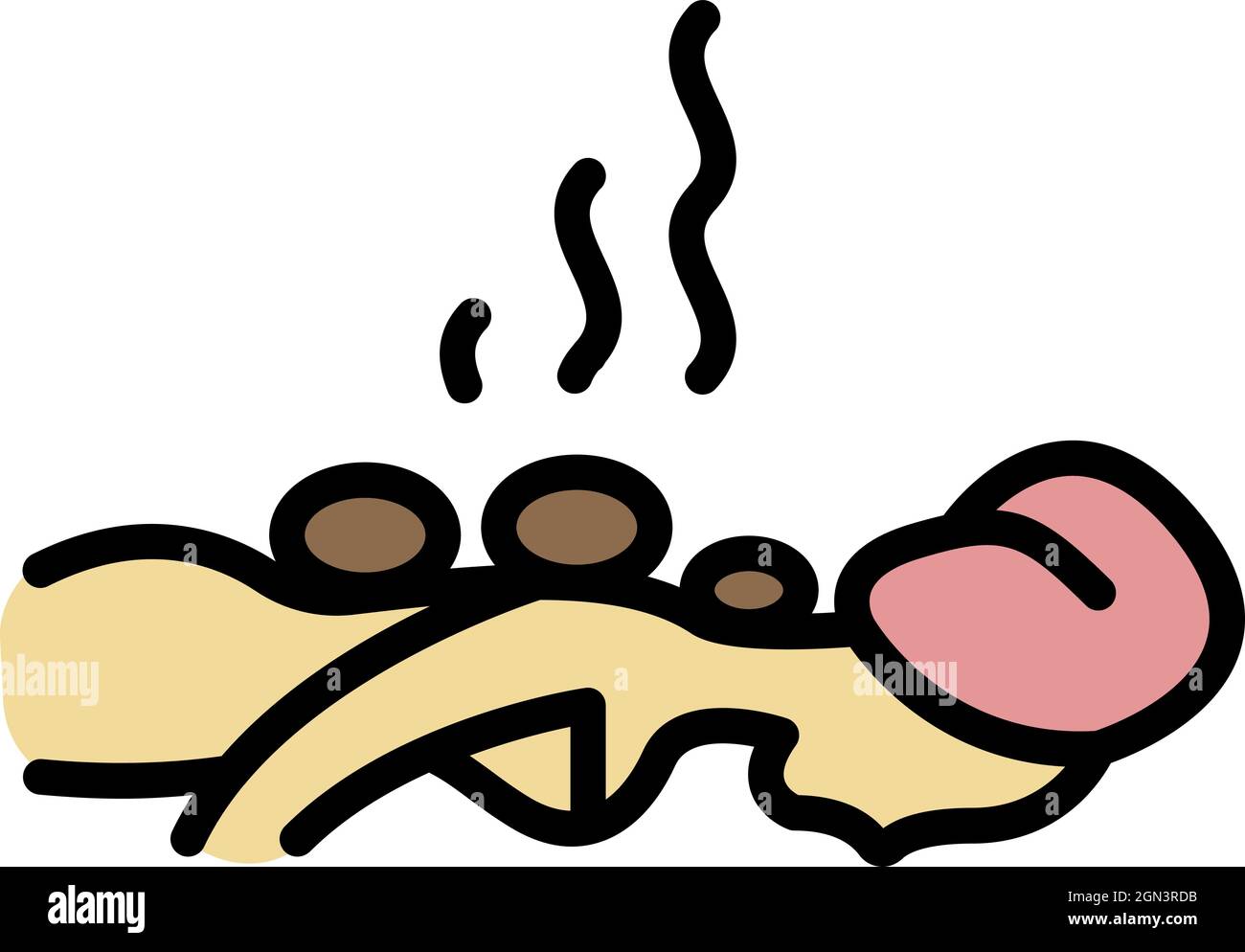 Hot Stone Massage Icon Outline Hot Stone Massage Vector Icon Color Flat Isolated Stock Vector