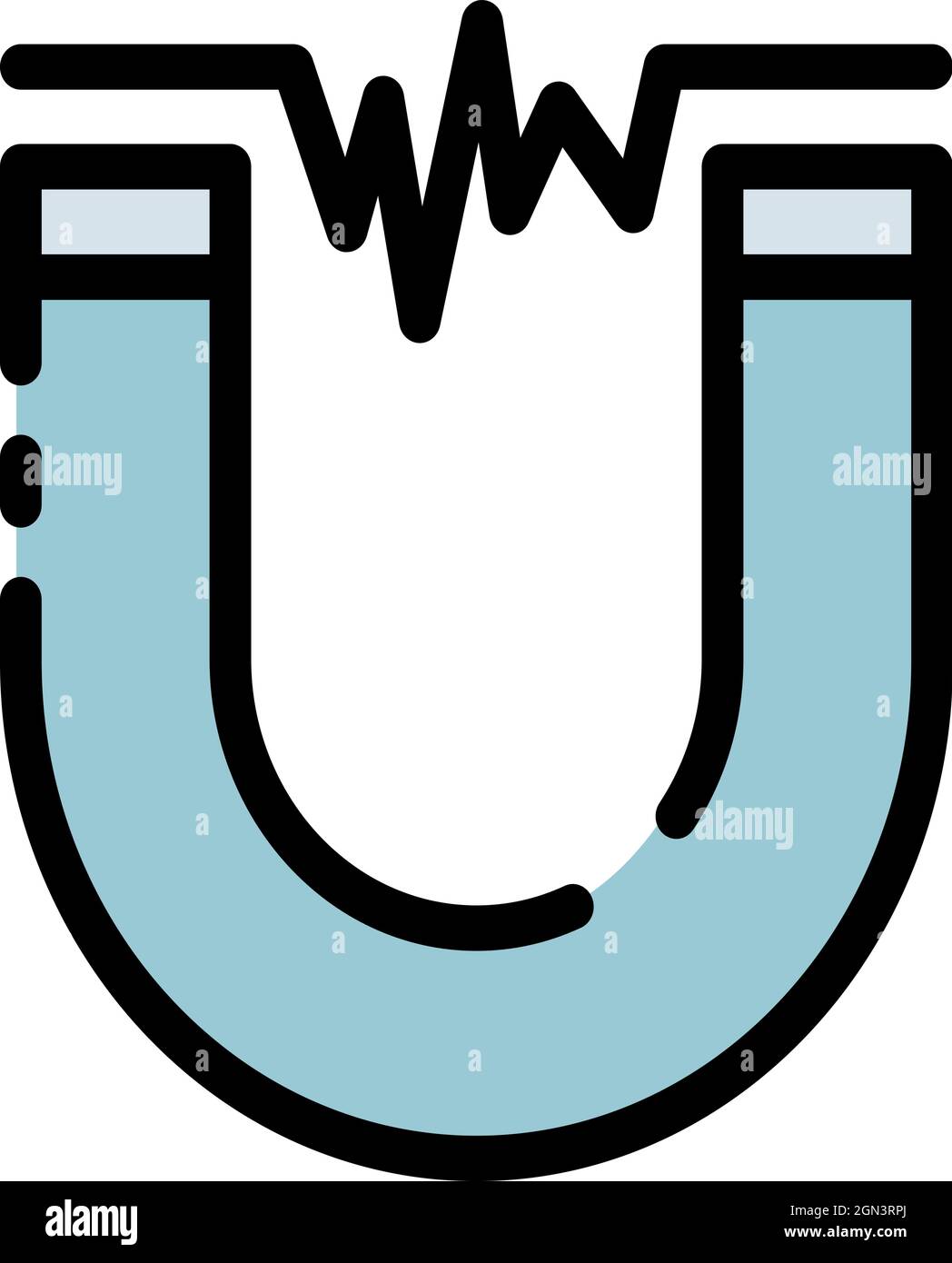 Industrial magnet icon. Outline industrial magnet vector icon color ...