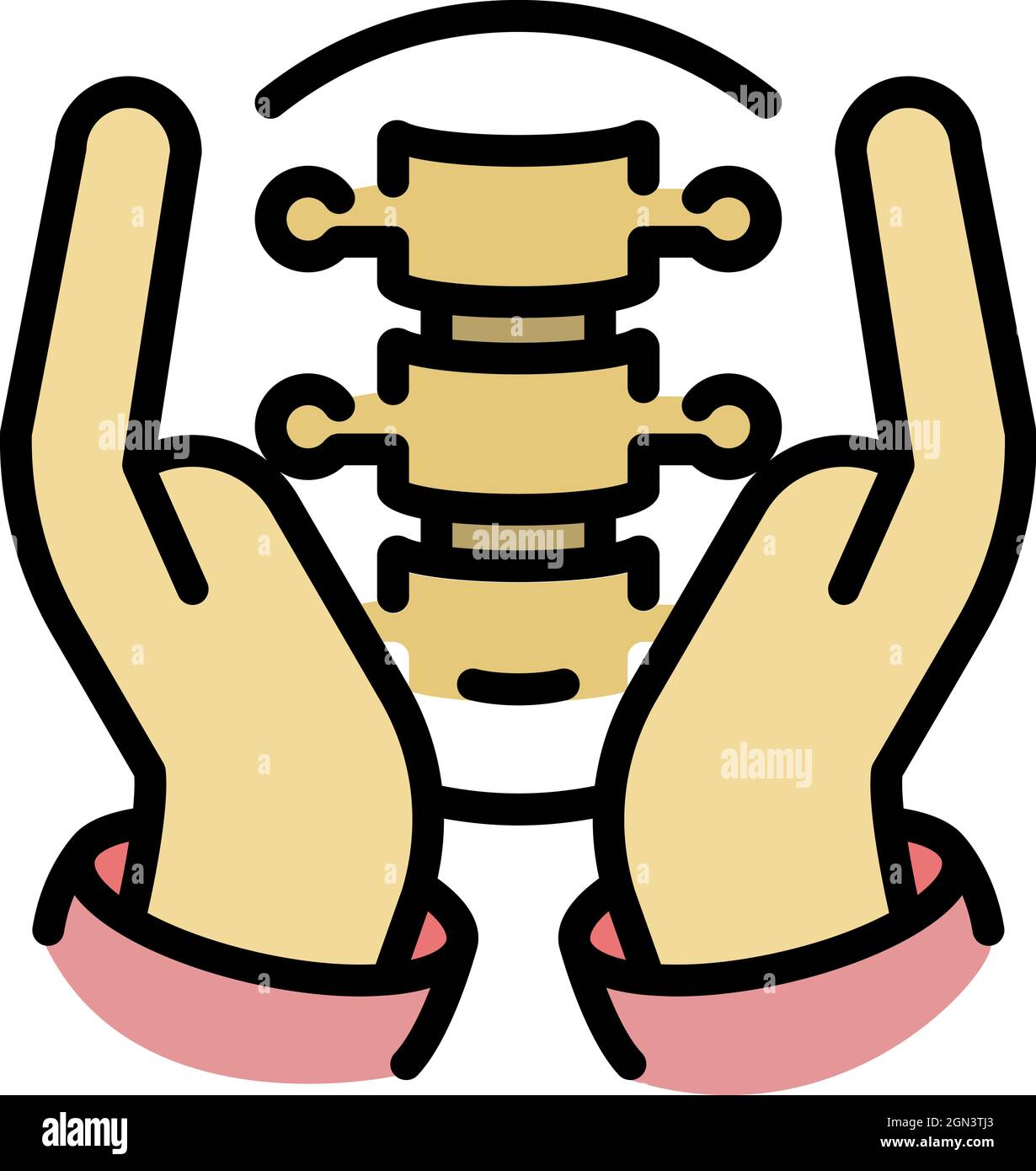 Spine illness icon outline hi-res stock photography and images - Alamy