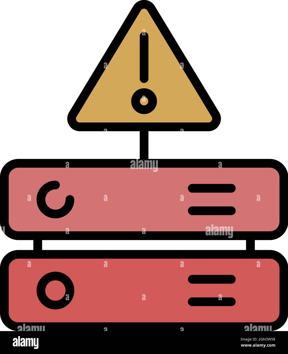 Server firewall icon. Outline server firewall vector icon color flat ...