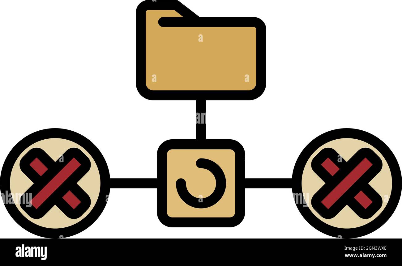 Folder network firewall icon. Outline folder network firewall vector ...