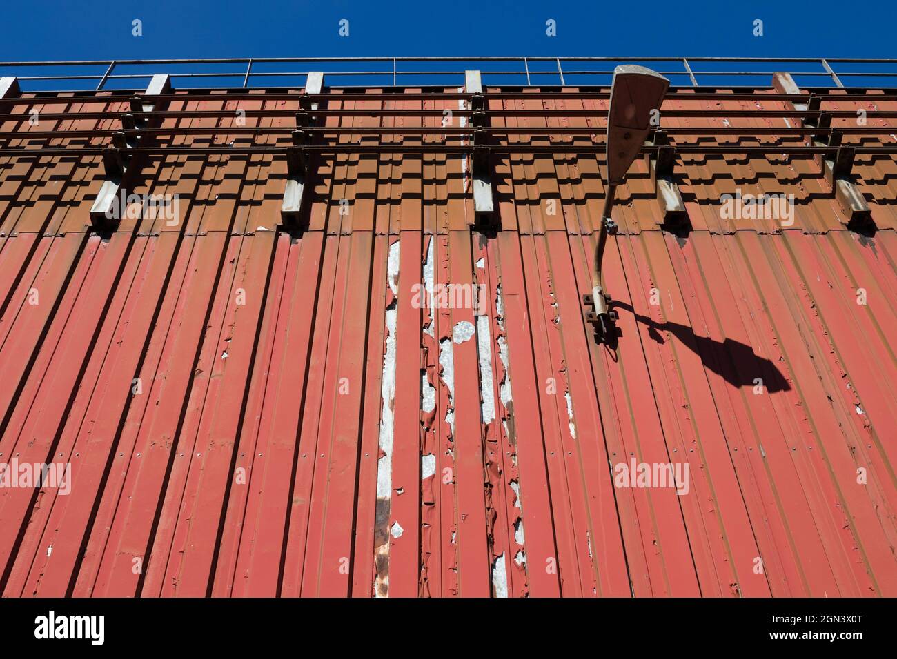 Old and rusty red industrial wall Stock Photo - Alamy