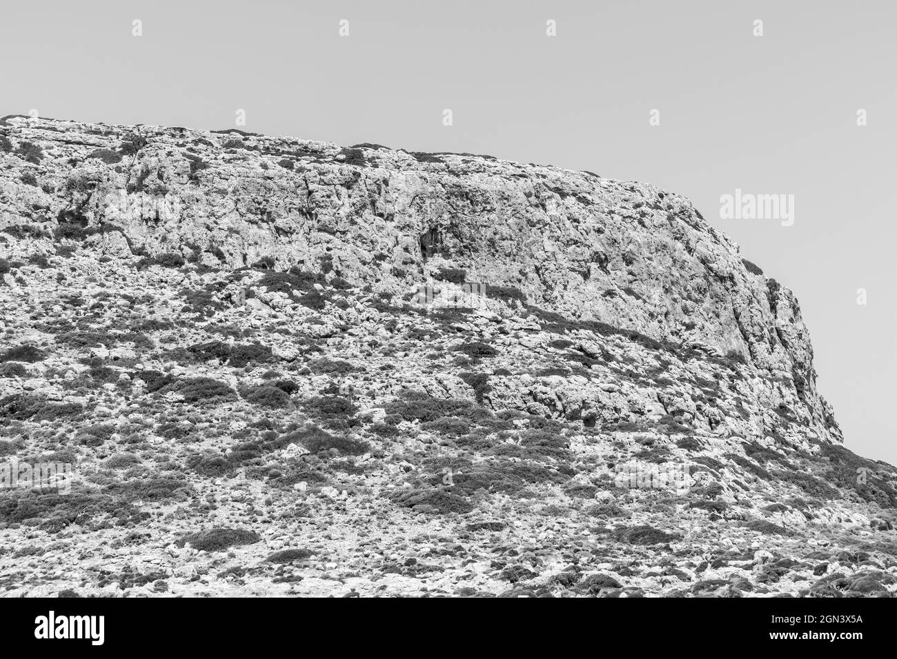 Horizontal view of a big mountain showing the natural geological ...