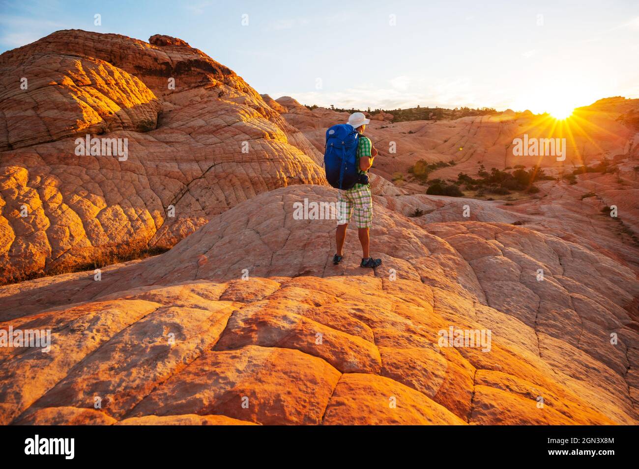 Hike in the Utah mountains. Hiking in unusual natural landscapes ...