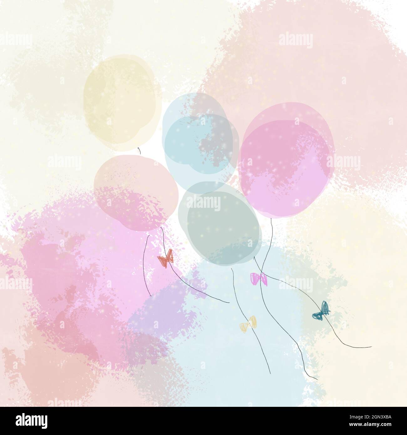 Closeup wallpaper of a colorful balloons in an illustration art work in ...