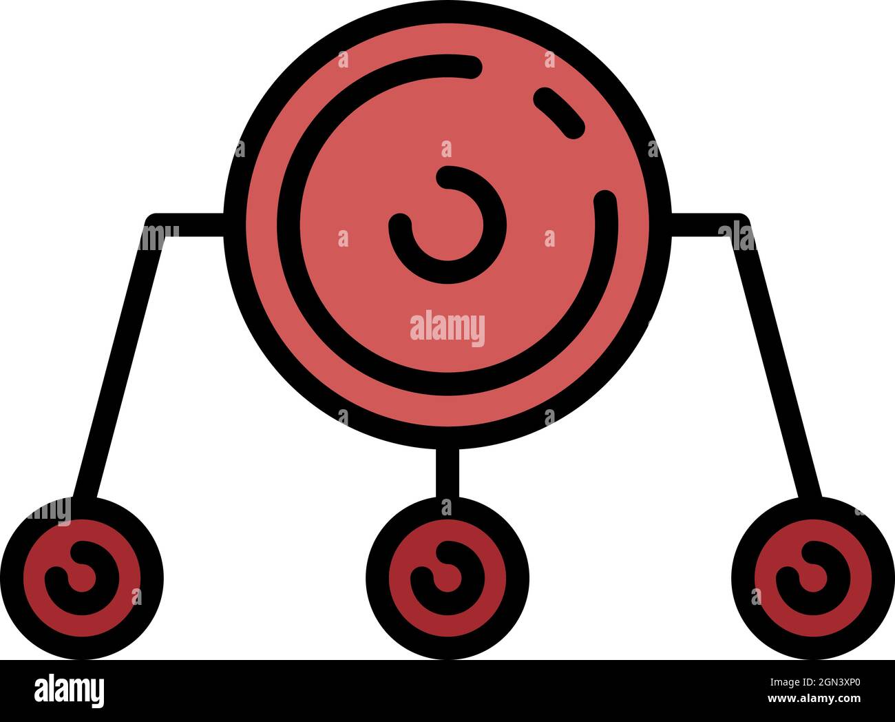 Firewall network icon. Outline firewall network vector icon color flat ...