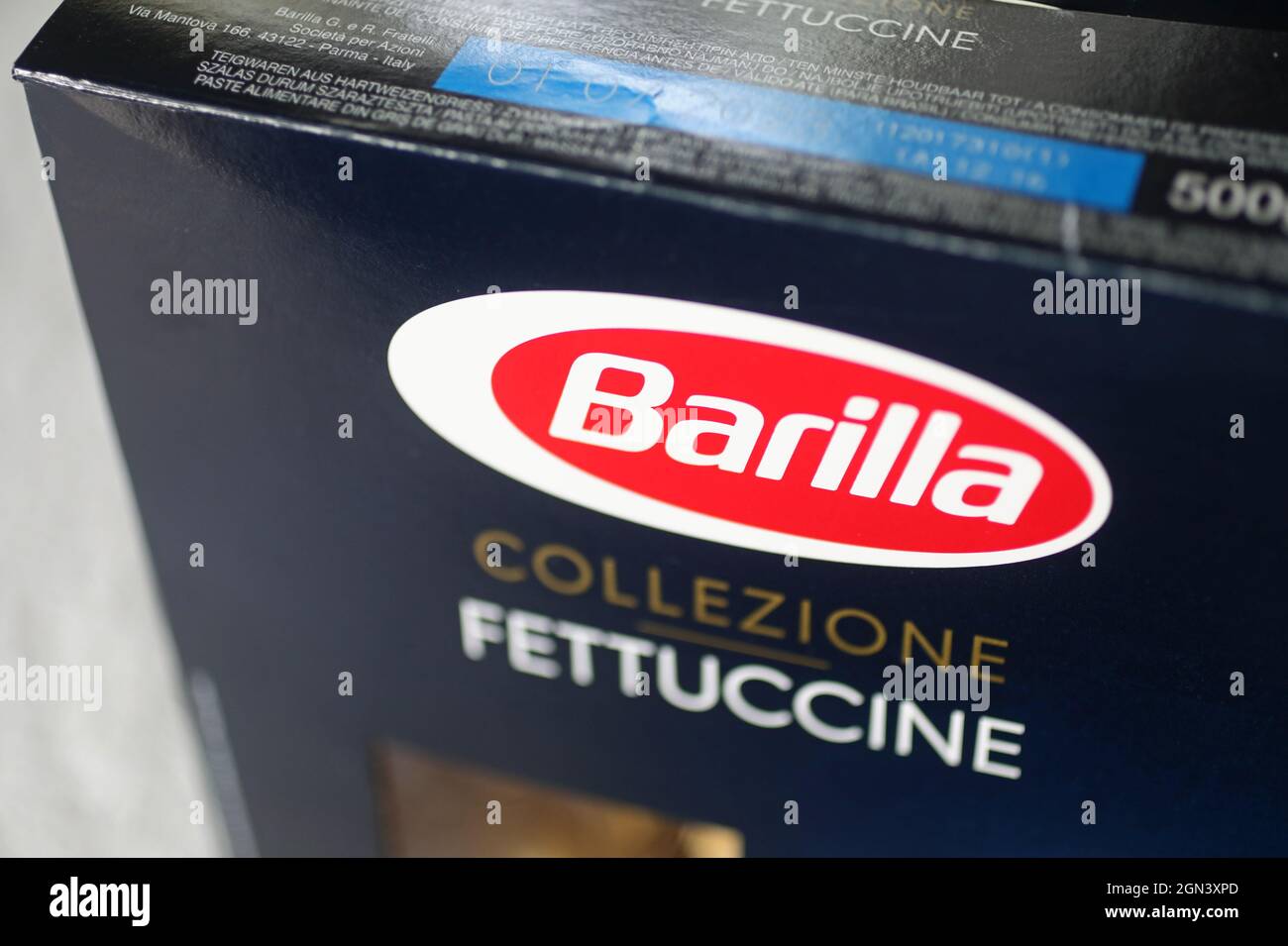 A pasta package from Barilla Stock Photo - Alamy