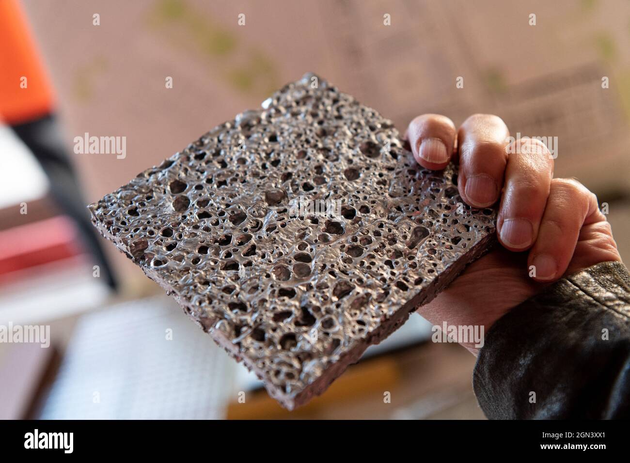 Surfacing reminding the science and space materials are shown on the ...