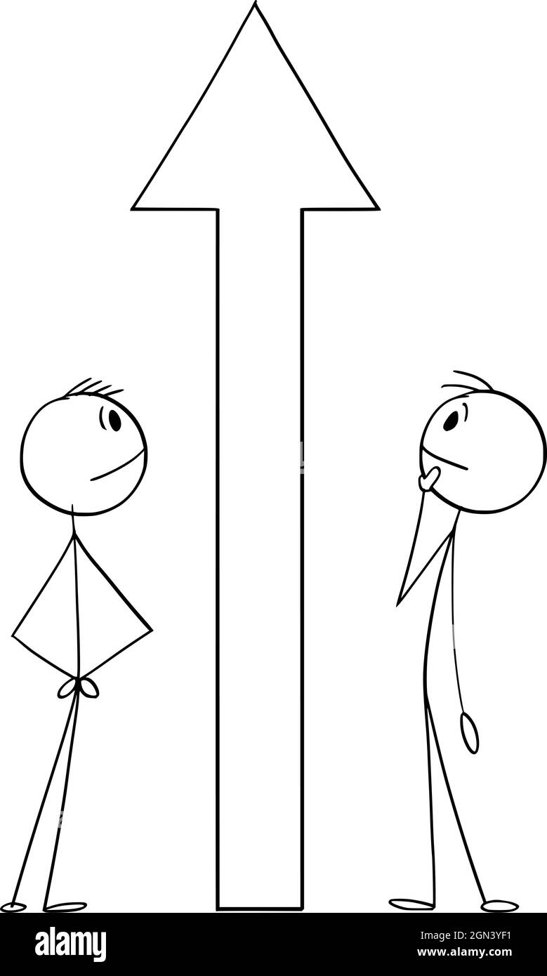 Two Businessmen Thinking About Success and Way Up , Vector Cartoon ...