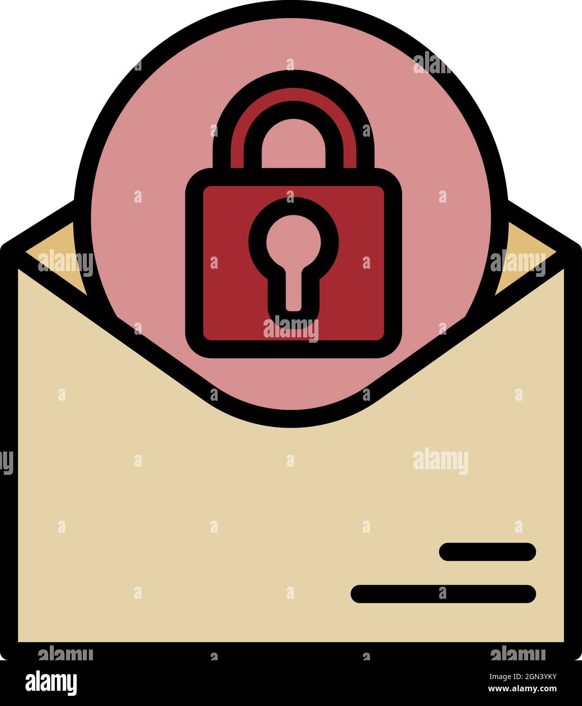 Locked Folder Icon Outline Locked Folder Vector Icon Color Flat Isolated Stock Vector Image