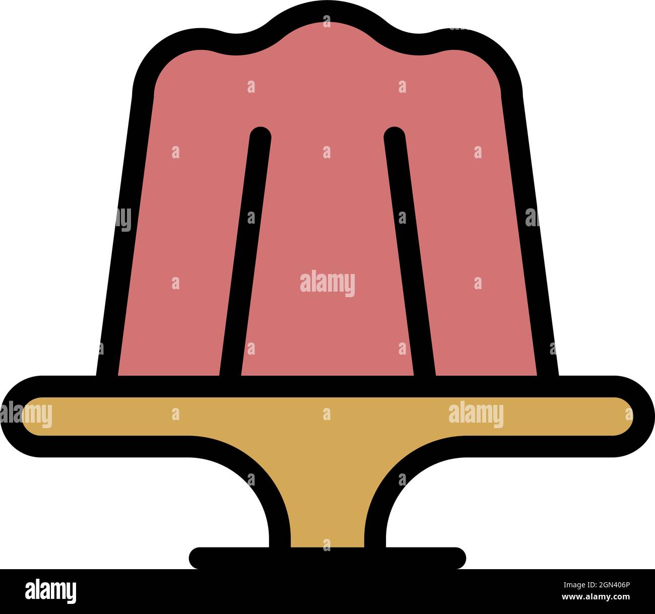 Jelly cake icon. Outline jelly cake vector icon color flat isolated ...