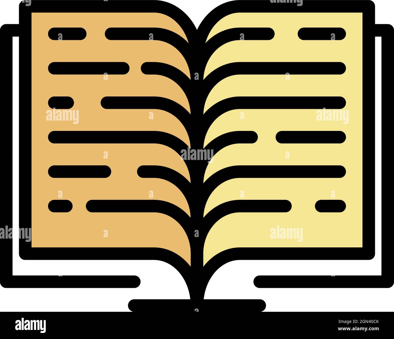 Open book icon. Outline open book vector icon color flat isolated Stock ...