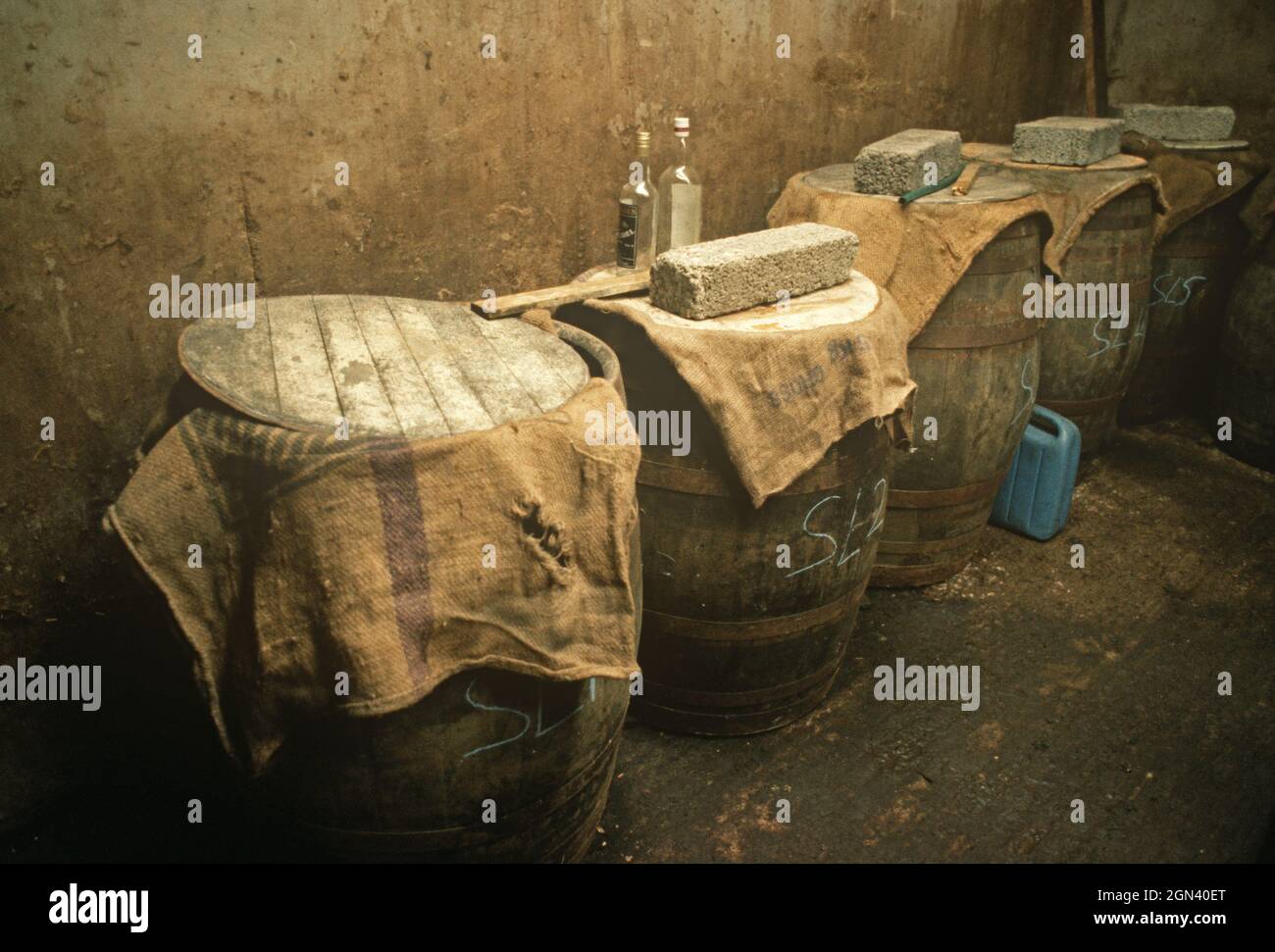 Illicit still in the making of Potcheen, Poteen, Ireland Stock Photo ...