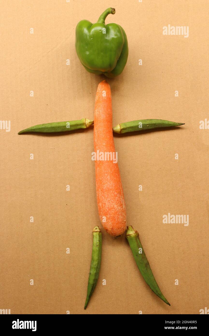 Human body created with vegetables Stock Photo - Alamy