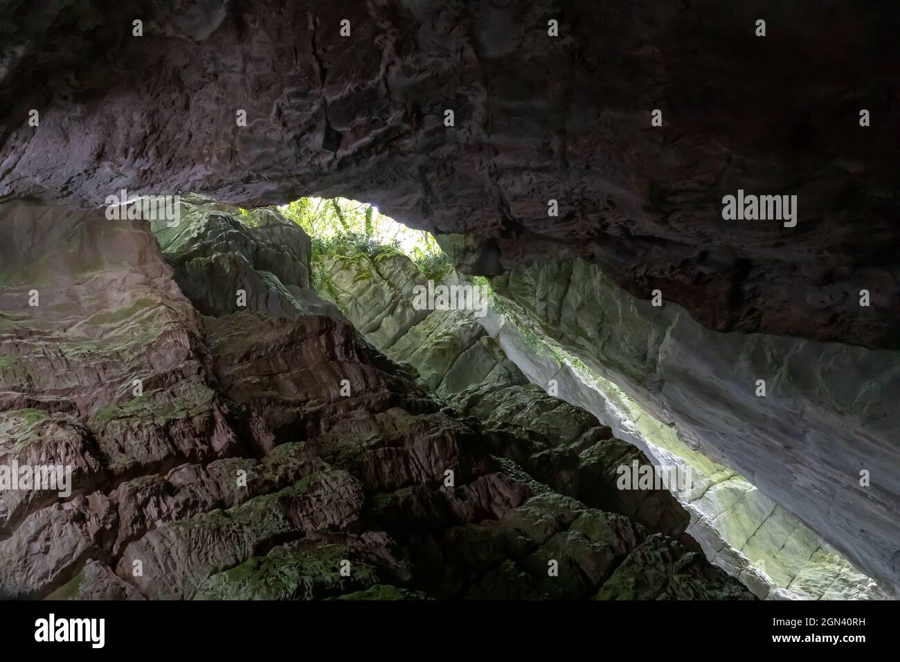 Canyon carved into the millenary rock by the flow of the river below ...