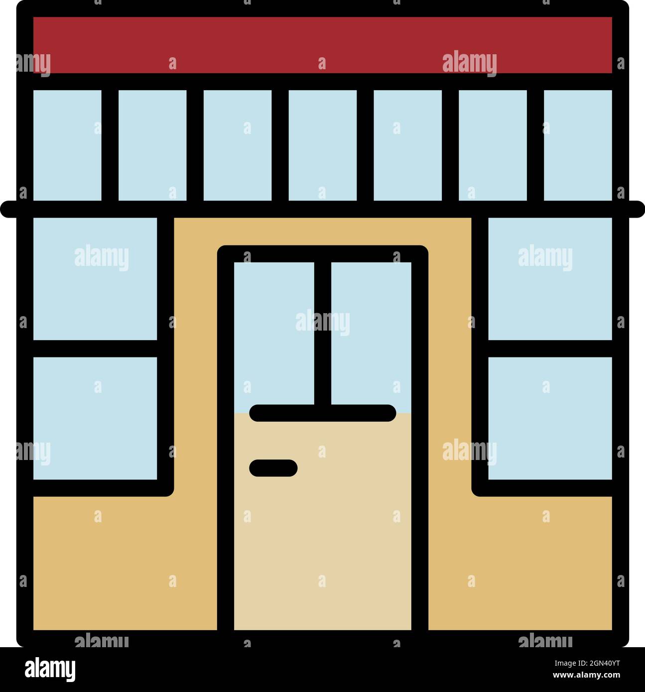 Outside store icon. Outline outside store vector icon color flat ... Outside store icon. Outline outside store vector icon color flat ...
