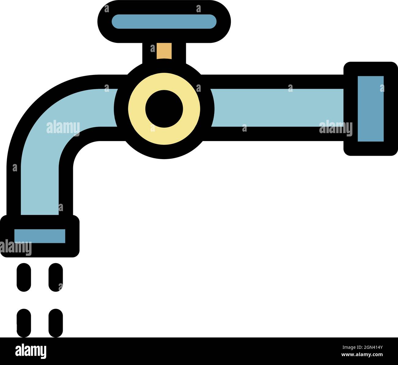 Water tap icon. Outline water tap vector icon color flat isolated Stock ...