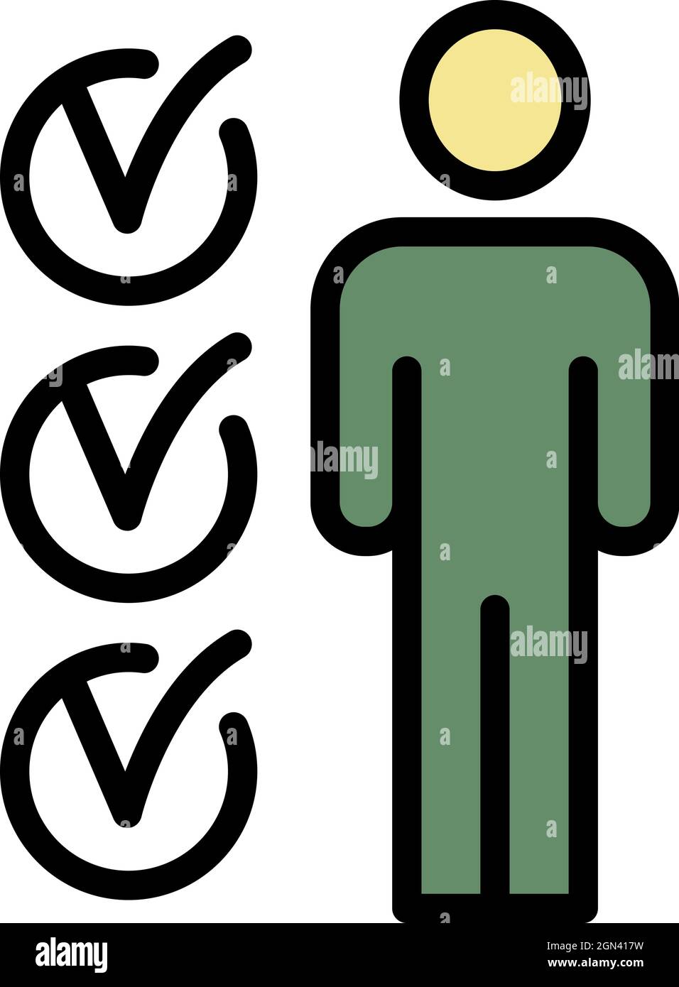 Man checklist data icon. Outline man checklist data vector icon color ...