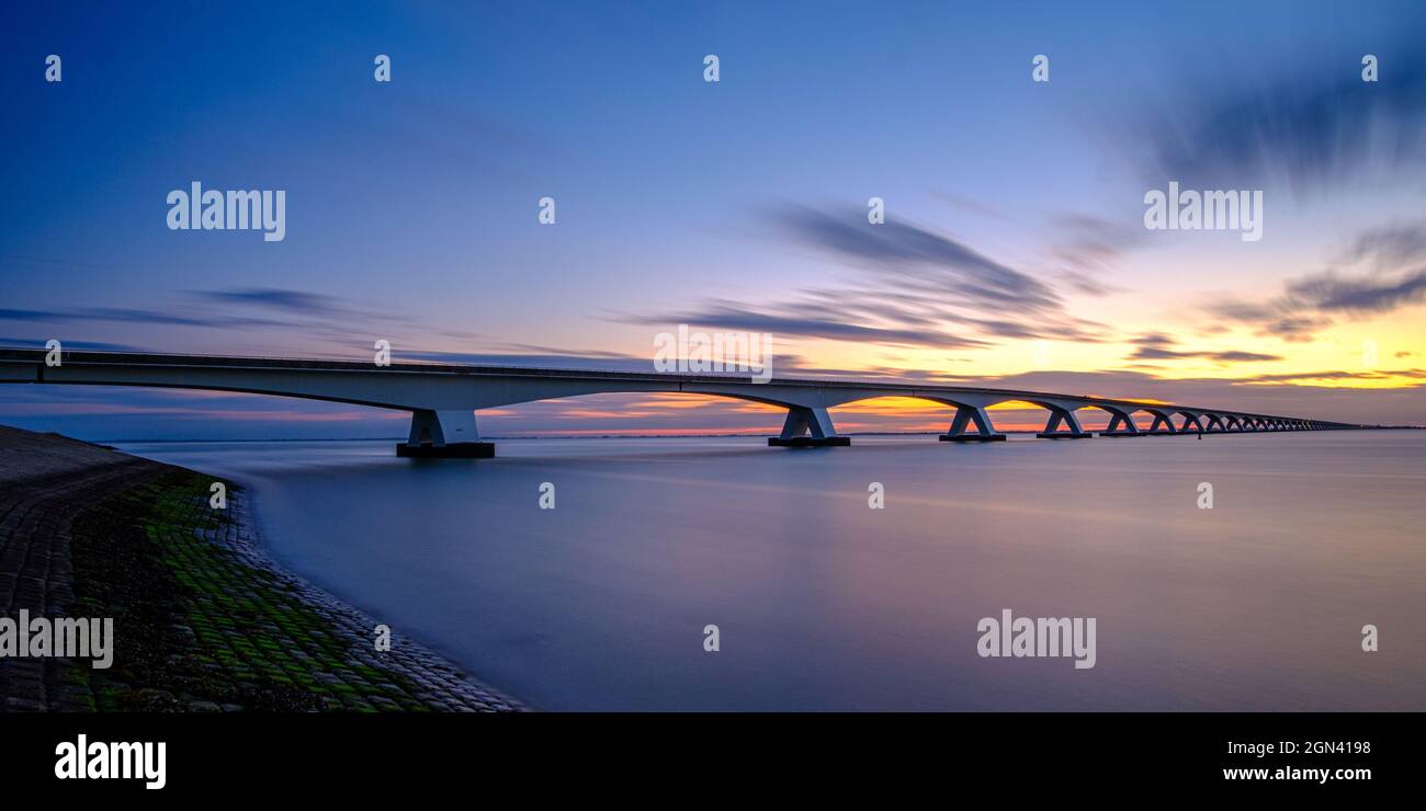 Zeeland bridge sunset netherlands hi-res stock photography and images ...