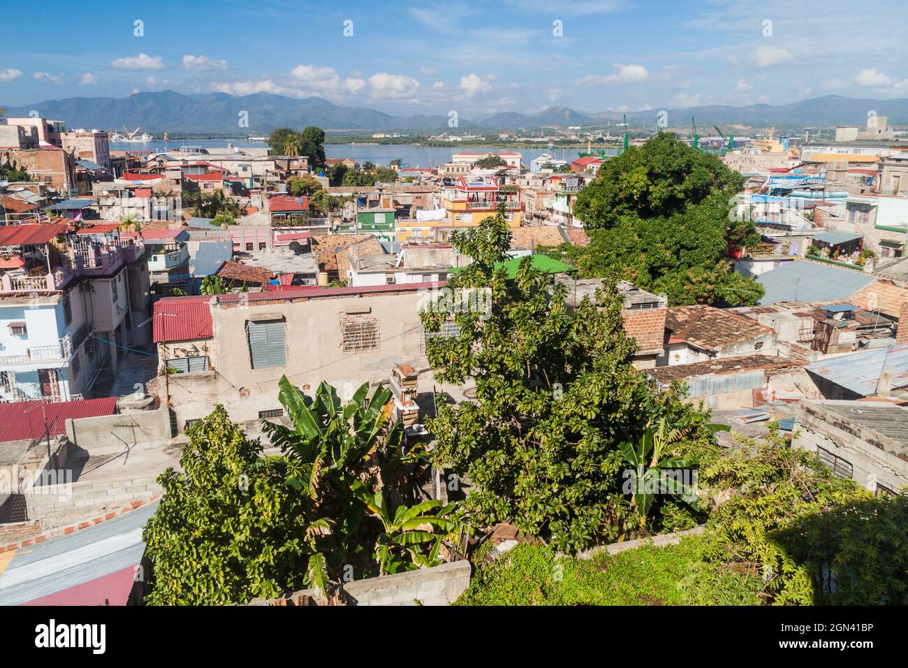 Aerial view of Santiago de Cuba, Cuba Stock Photo - Alamy