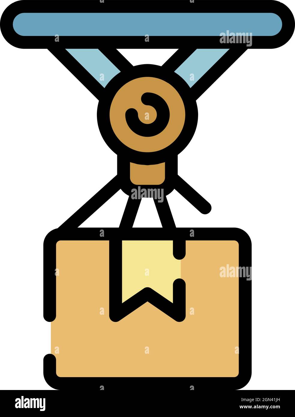 Assembly box icon. Outline assembly box vector icon color flat isolated ...