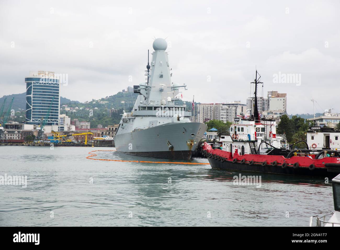 Batumi, Georgia - June 27, 2021, British Navy destroyer HMS Defender is ...