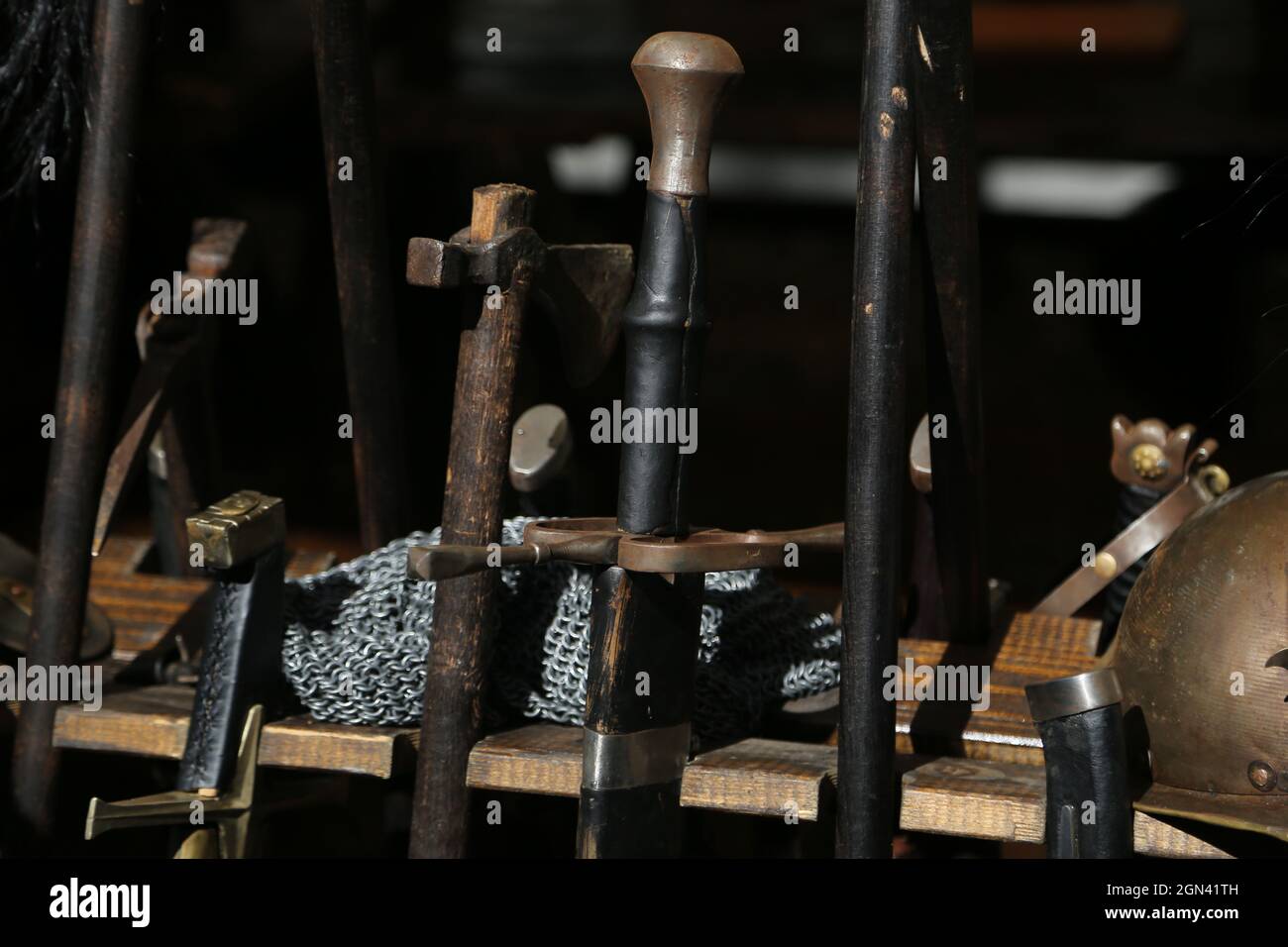Medieval defence weapons hi-res stock photography and images - Alamy