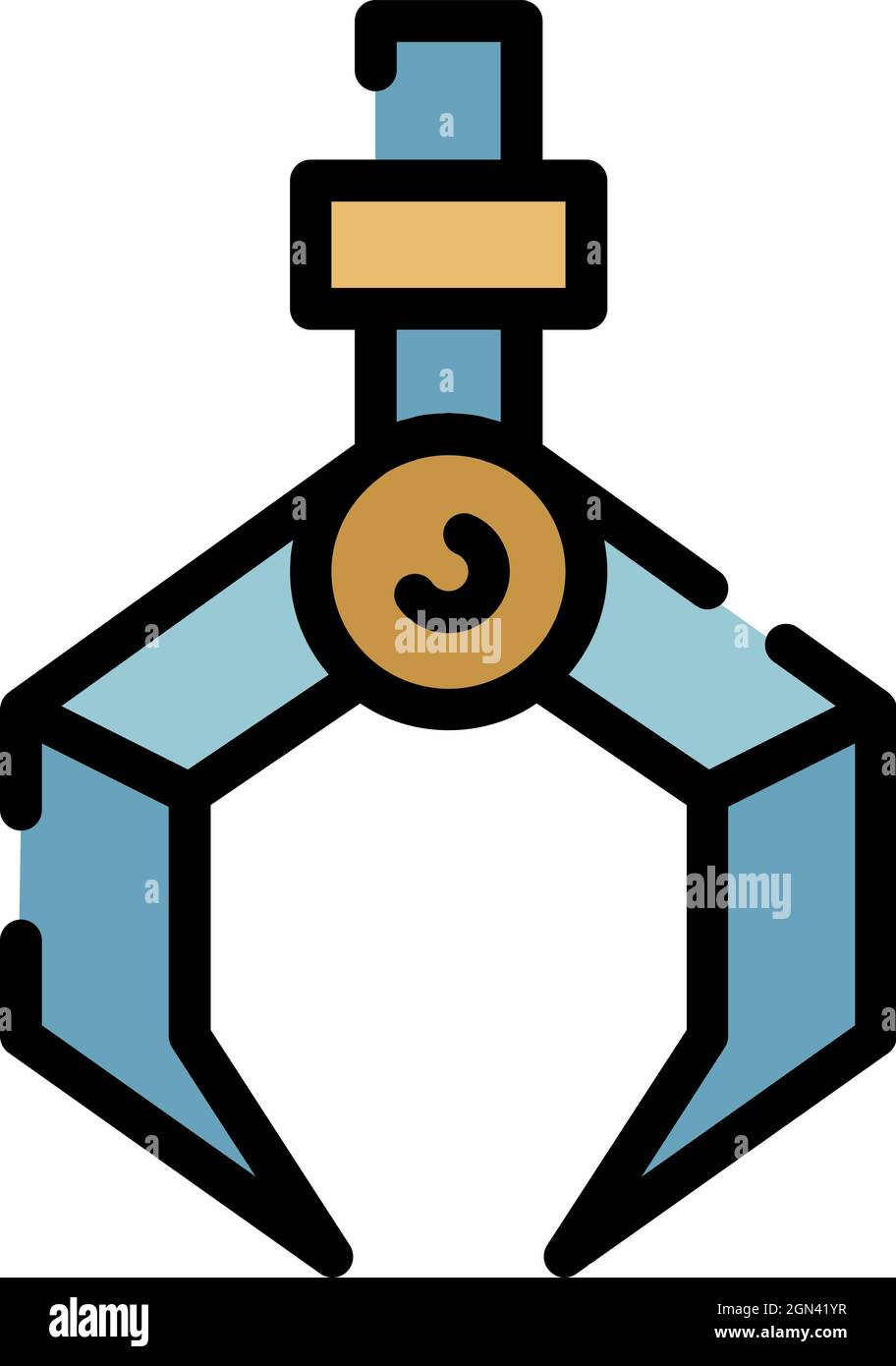 Assembly hand icon. Outline assembly hand vector icon color flat ...