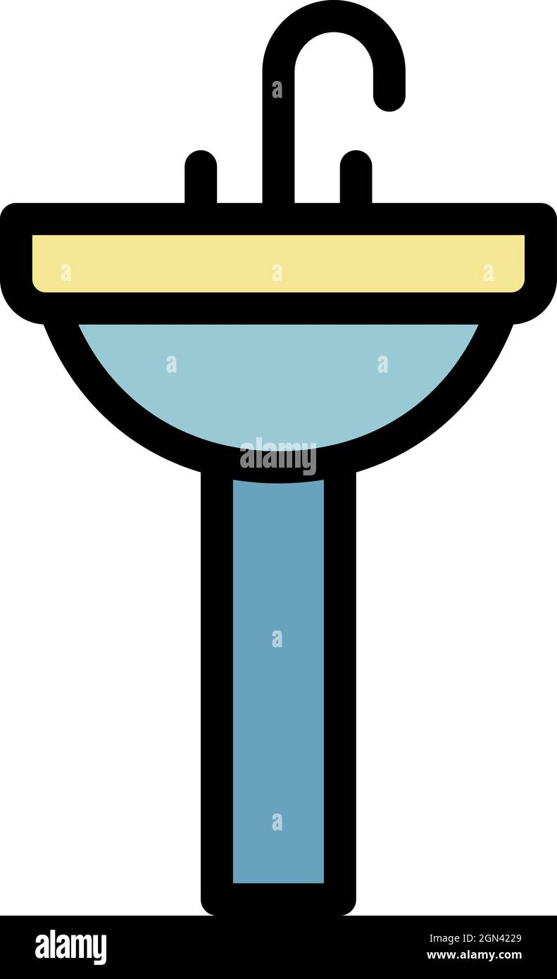 Basin icon. Outline basin vector icon color flat isolated Stock Vector ...