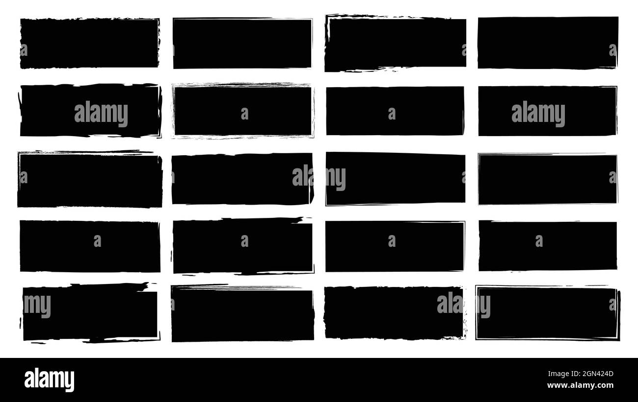 Dirty frames for design in grunge style. Ink brush strokes. A set of ...
