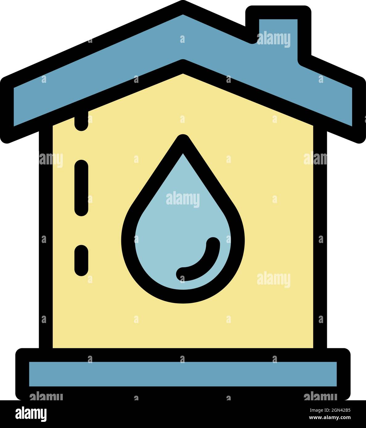 Home water system icon. Outline home water system vector icon color ...