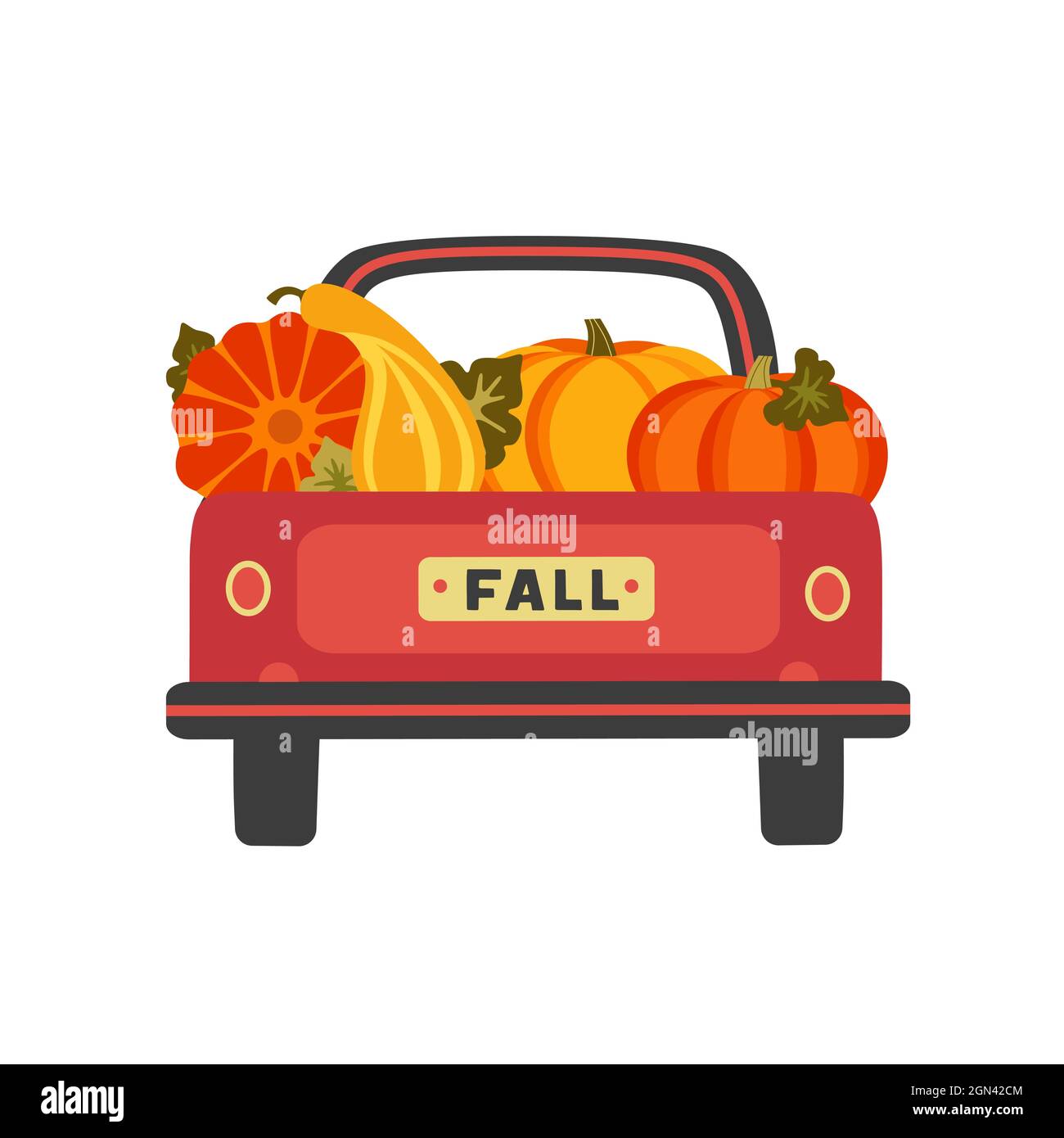 Red farm truck with pumpkins Stock Vector Image & Art - Alamy