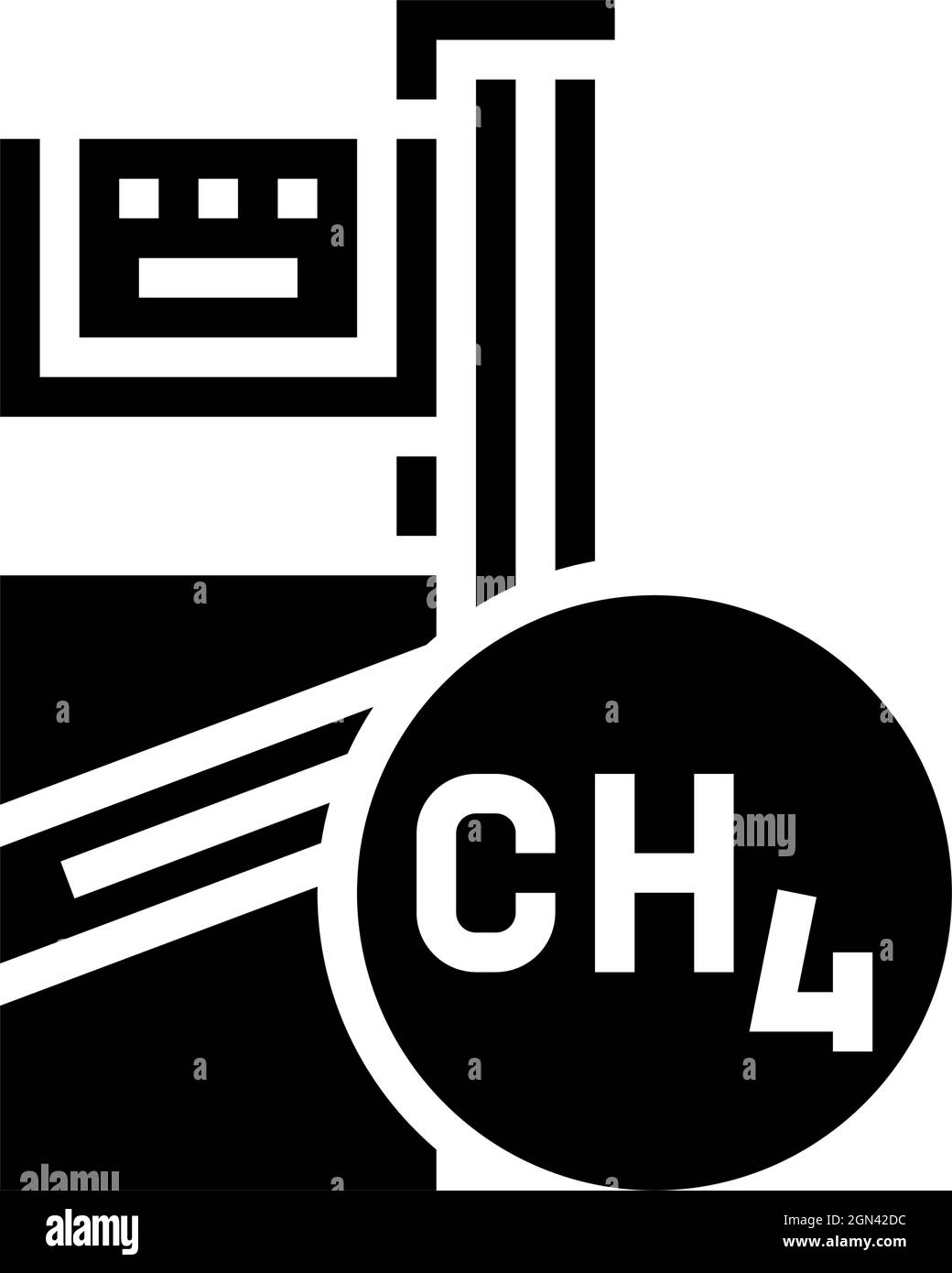 methane gas station glyph icon vector illustration Stock Vector Image ...