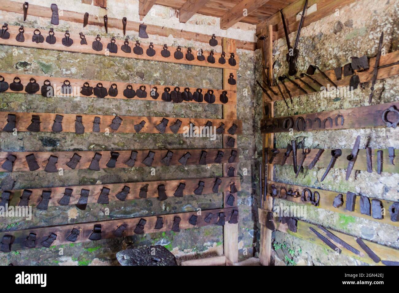 Work tools and tools used for keeping the slaves, as displayed at ...