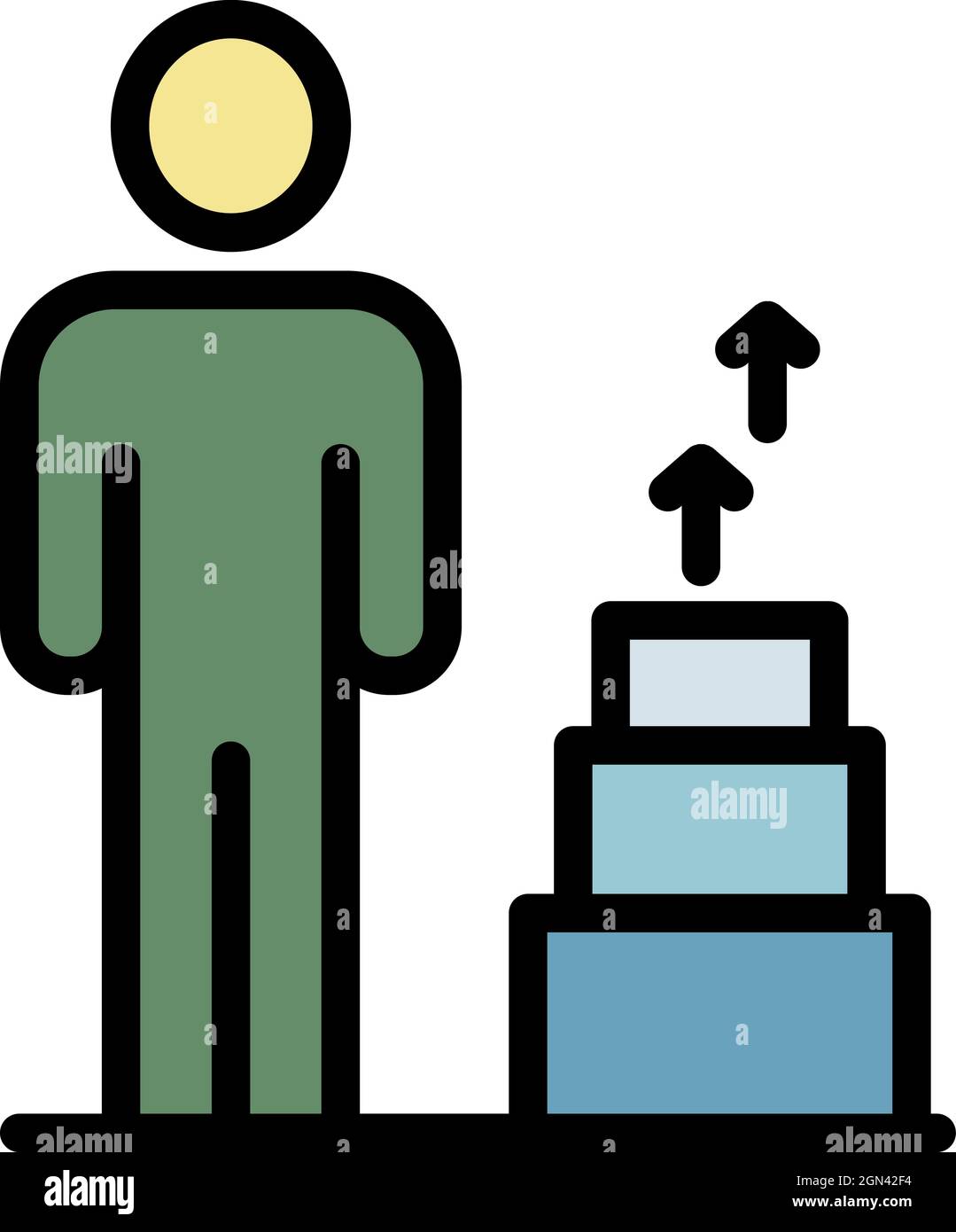 Grow up education icon. Outline grow up education vector icon color ...