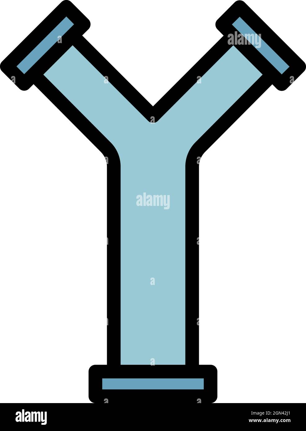 Triple pipe icon. Outline triple pipe vector icon color flat isolated ...